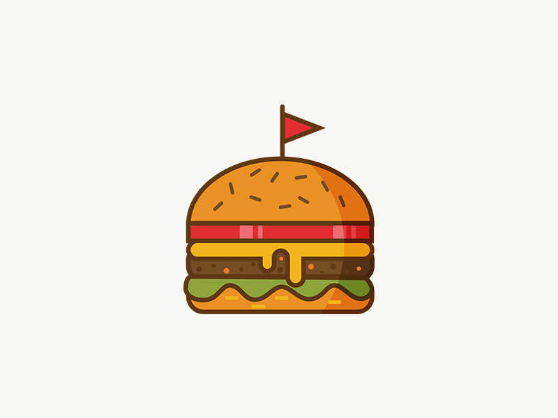 Burguer Flat Design by ninashaw on Dribbble