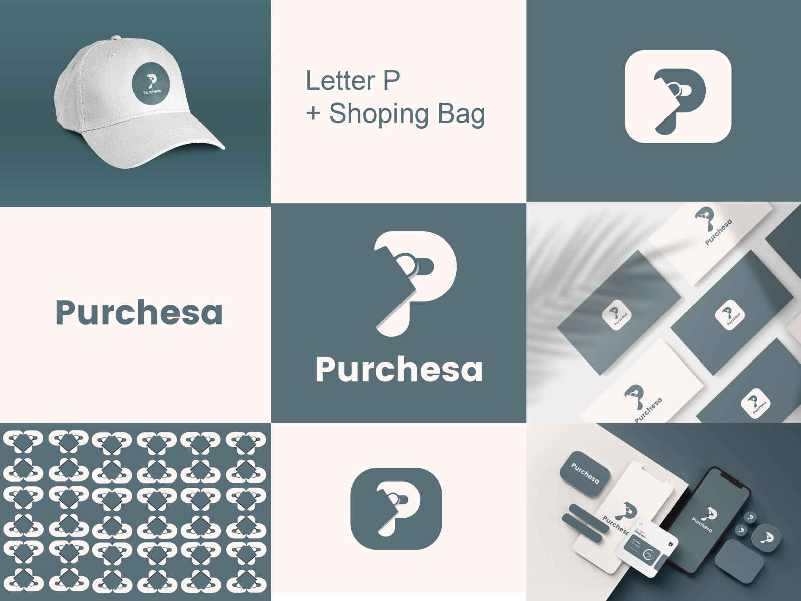 Ecommerce logo design (Letter P + Shoping bag) by TAREQ GFX on Dribbble