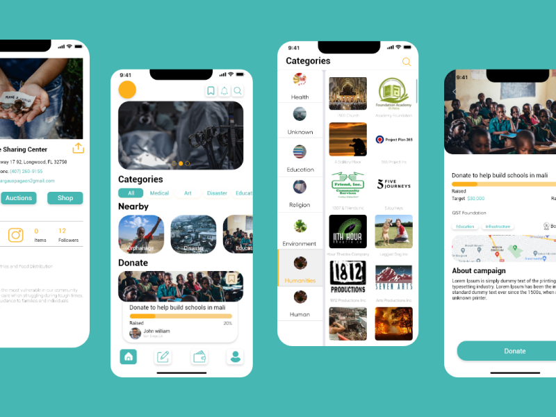 Donation app UI/UX by Muhammad Abbas on Dribbble