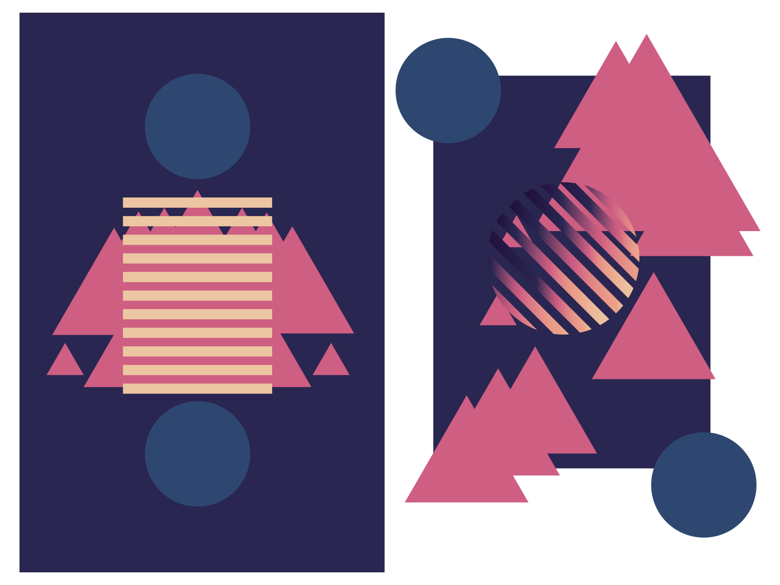 Static and dynamic composition by Mark Yatsiv on Dribbble