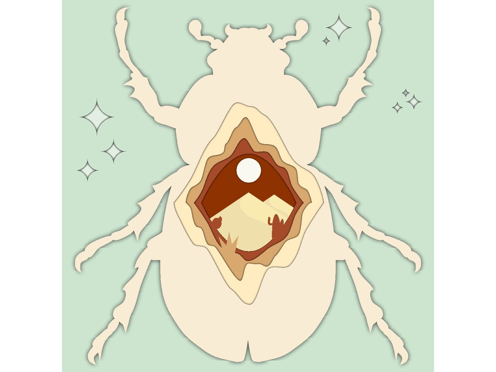 Papercut scarab by Katanastasiya on Dribbble