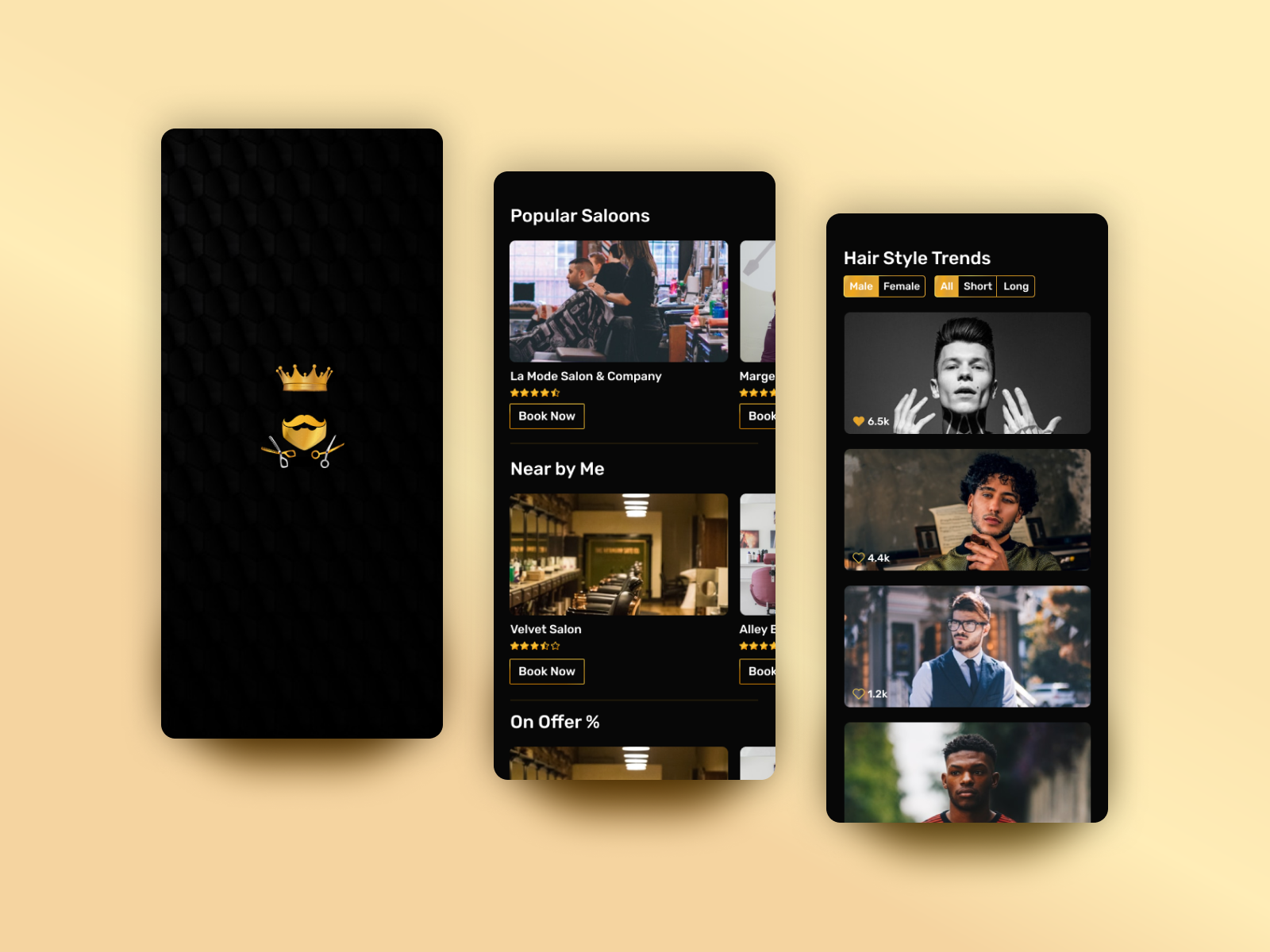 Luxury Salon App UI by manohar manu on Dribbble