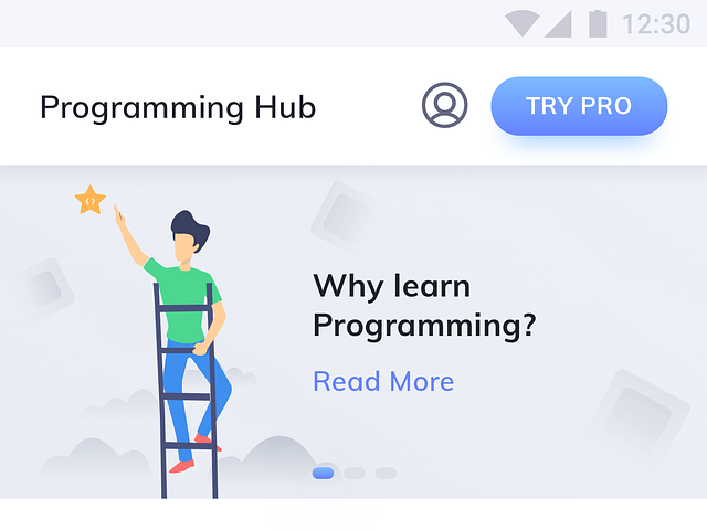 Programming Hub - Home Screen UI by ProCreator on Dribbble