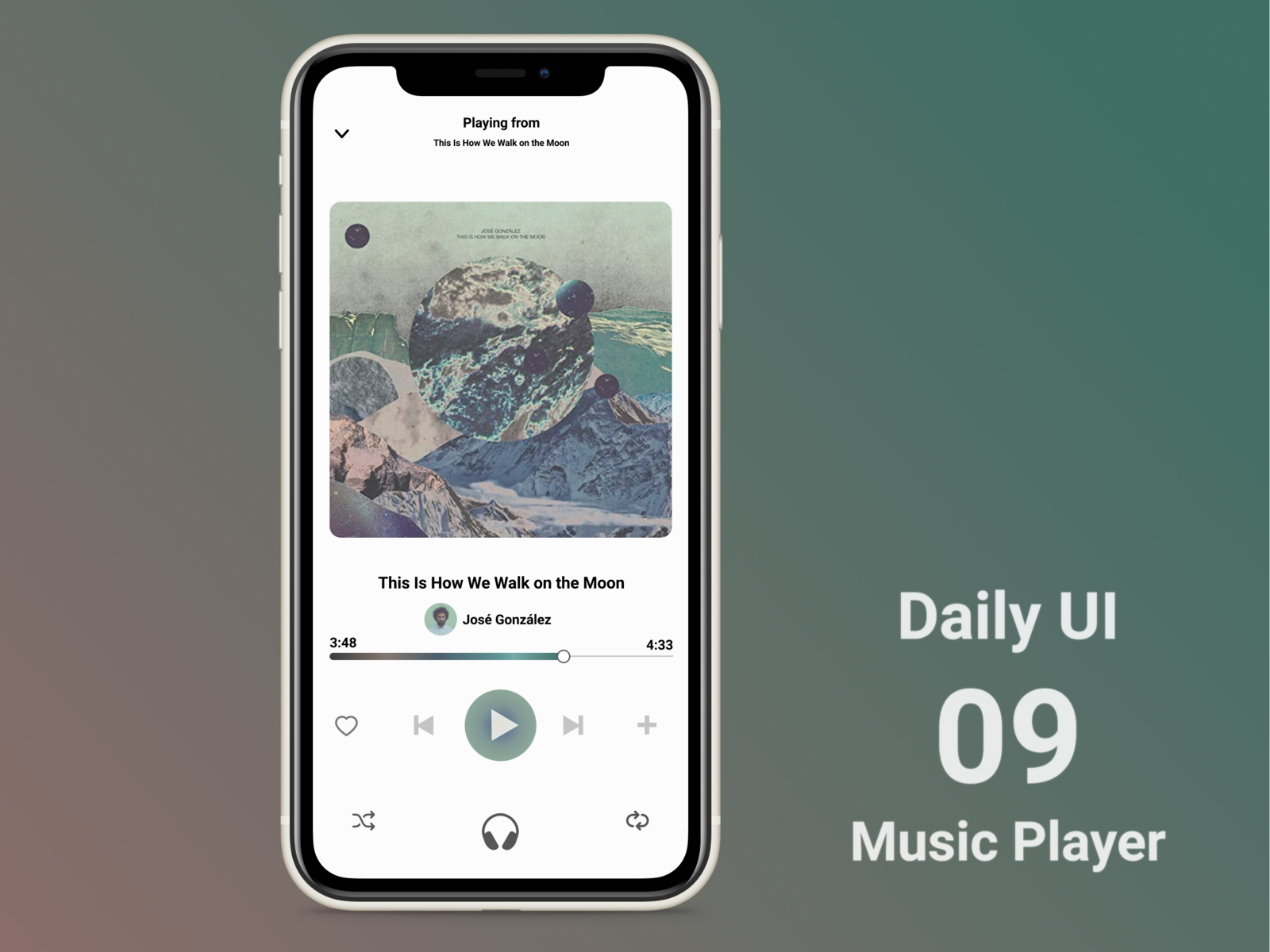 Daily UI #009 Music Player by Tsubasa Takenaka on Dribbble