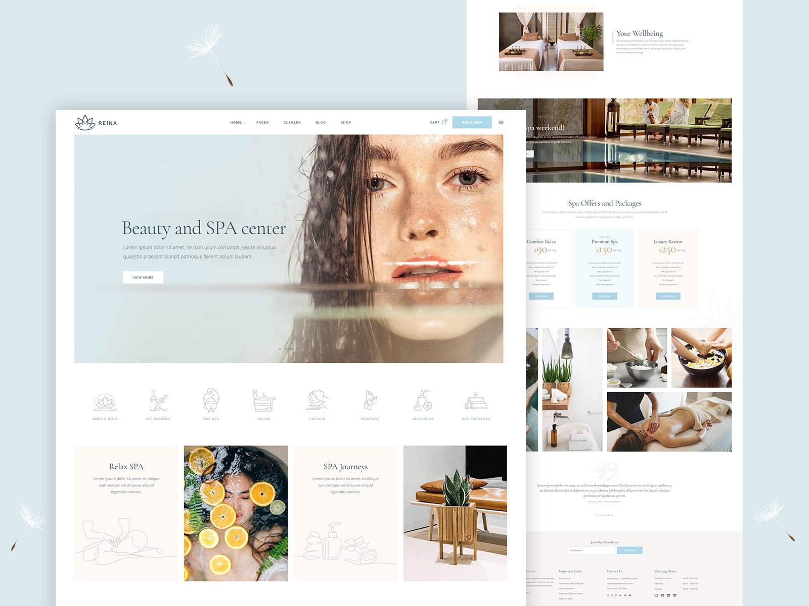 Reina - Spa and Wellness Theme by Katika for Qode Interactive on Dribbble