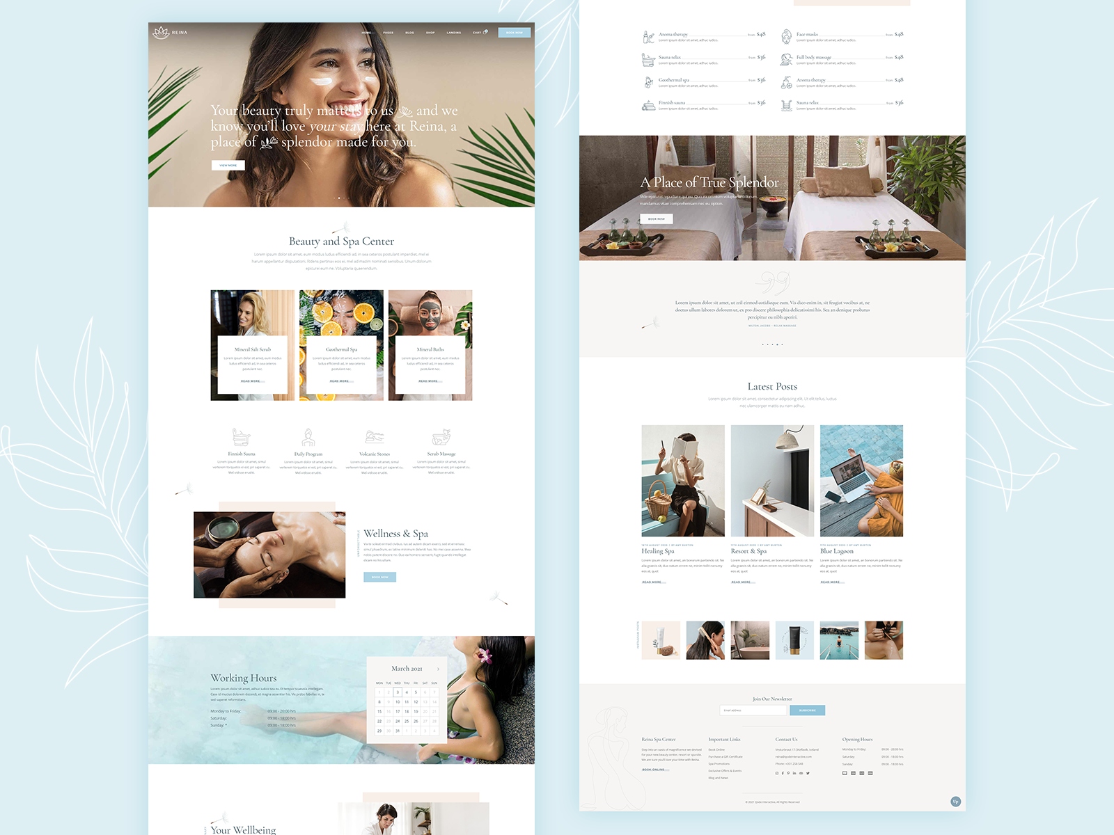 Reina - Spa and Wellness Theme by Katika for Qode Interactive on Dribbble
