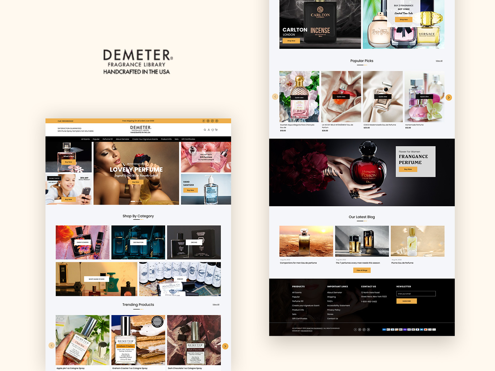 Demeter Fragrance Store Home Page Design by Thevisiontech on Dribbble