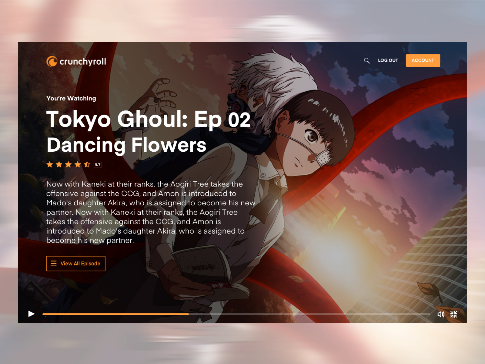 Crunchyroll Video Player by David Yap for Zensite on Dribbble