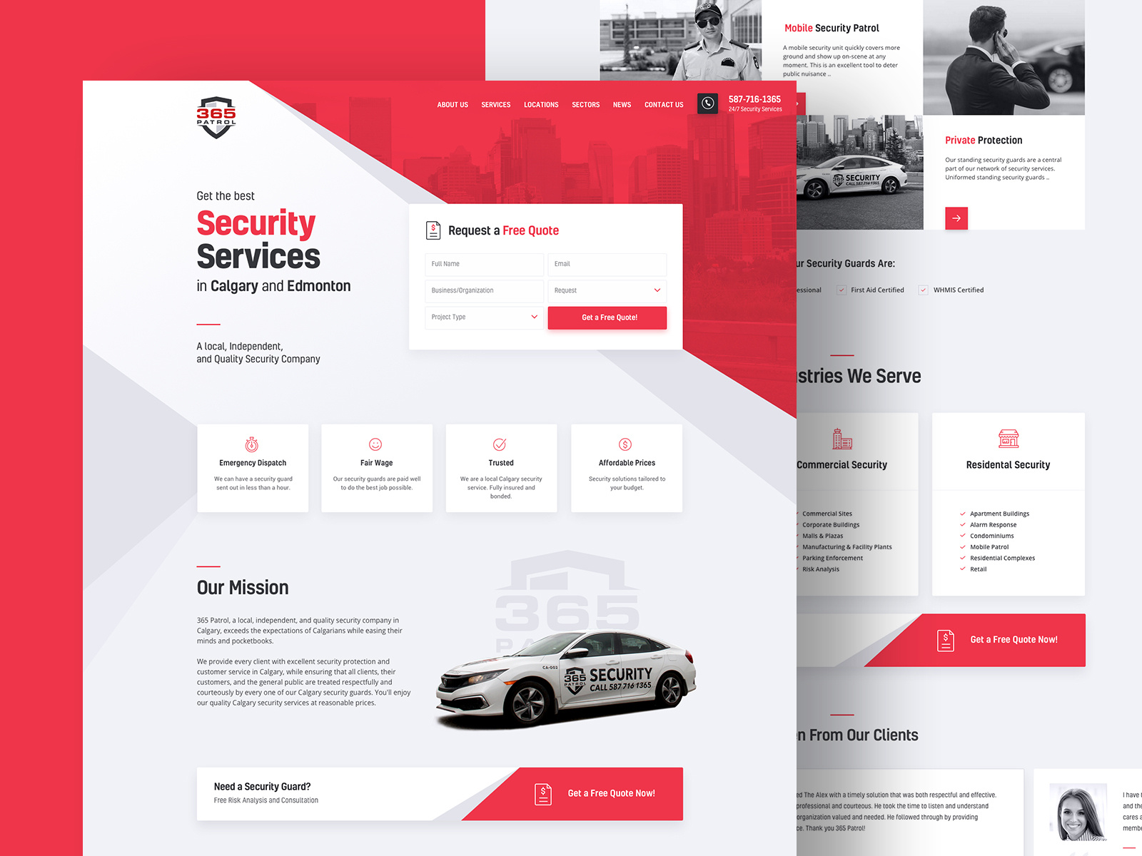 Home Page Design for Security Guard Services by Ahmadullah Emad on Dribbble