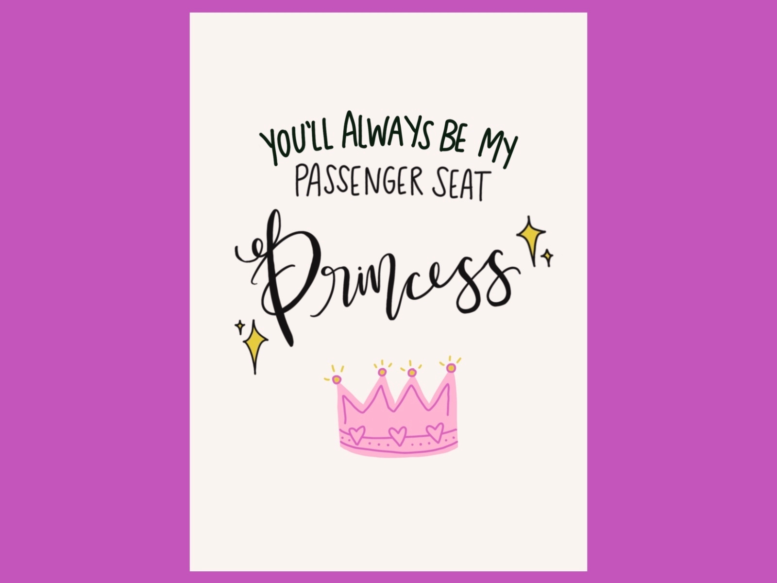 Passenger Seat Princess Card Design by Anna Ferguson on Dribbble