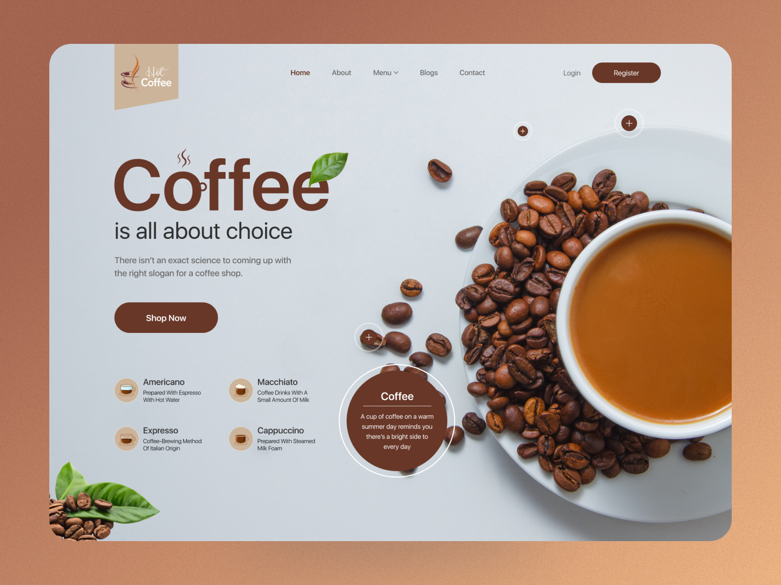 Coffee Shop Web Header Design by Fluxcore - UI UX Design, Web Design ...
