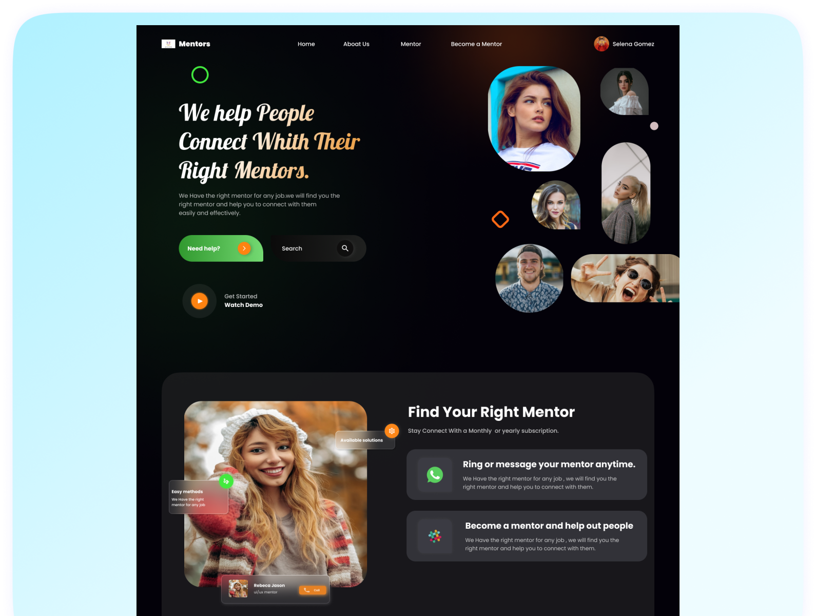 Mentor Website (my first try!) by Sevda Akbari on Dribbble
