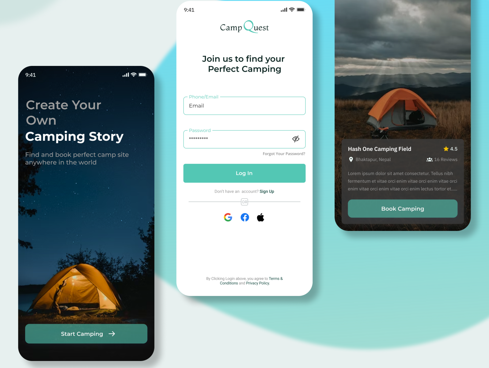 Camping App design by Milan Khabza on Dribbble