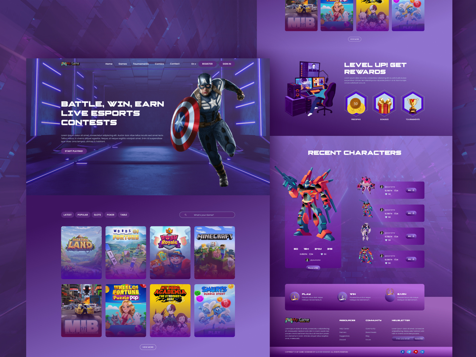 Game Web UI Design by Quicker Designer on Dribbble