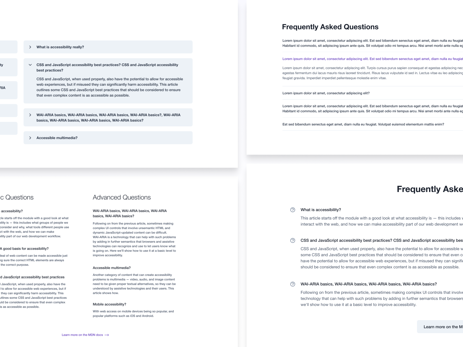 Some 'Frequently Asked Questions' designs by Praveen Juge on Dribbble