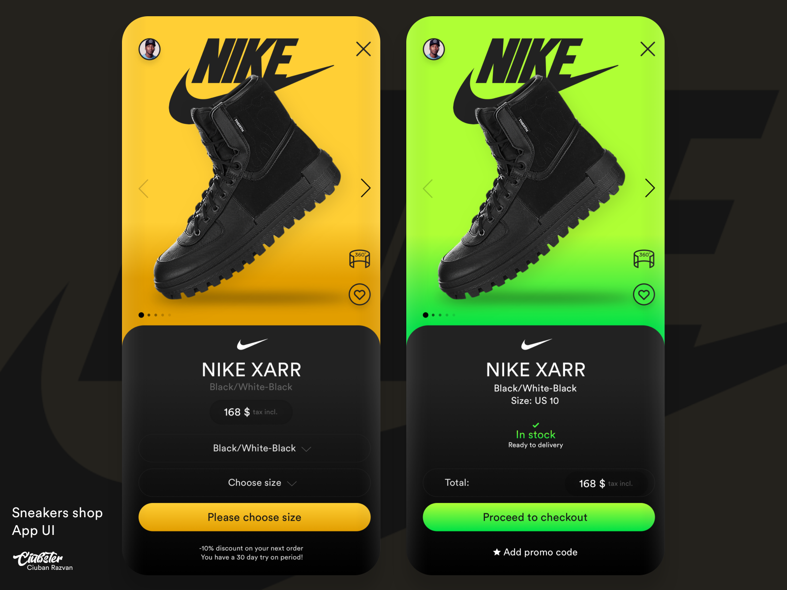 Sneakers Shop App UI by Razvan Ciuban on Dribbble