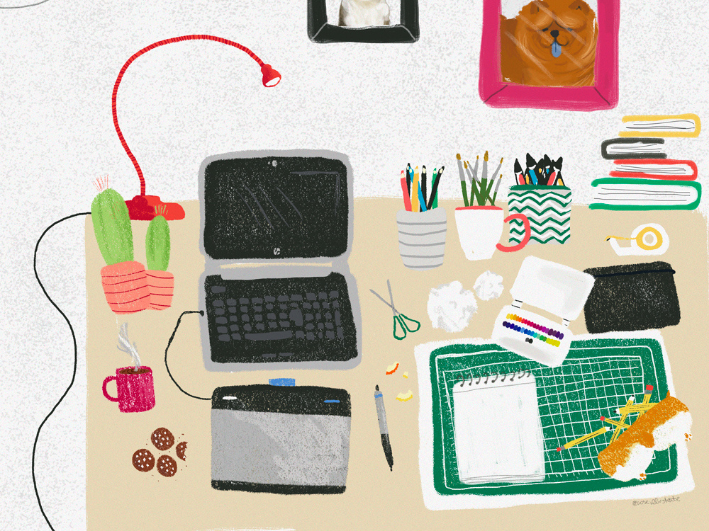 My Desk by Cose illustrate on Dribbble