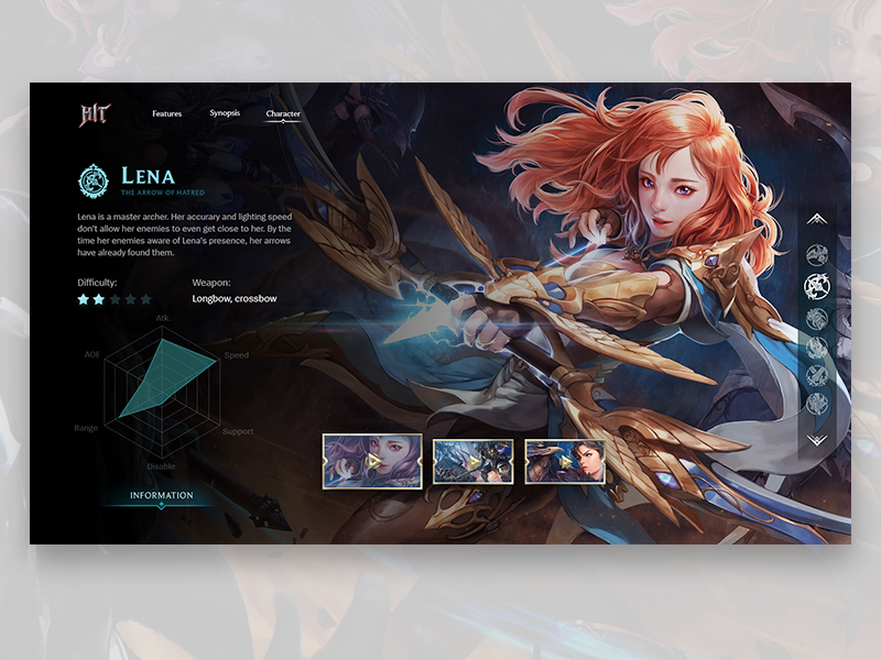 HIT - Characters information screen by 𝖕𝖍𝖆𝖕 🐰 on Dribbble