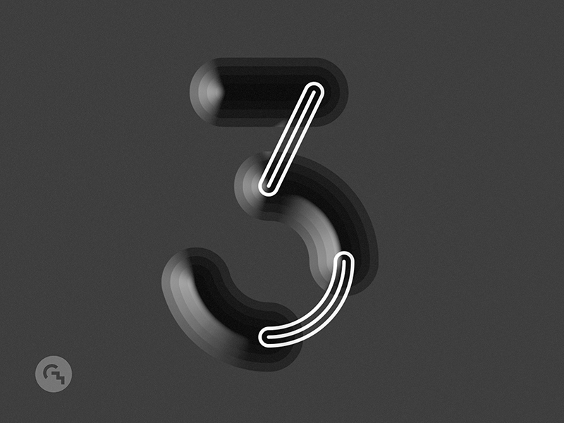 Numbers_3 by Gabor Meszaros on Dribbble