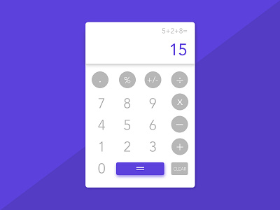 Daily UI - Day 4 - Calculator by Sarah Strelz on Dribbble