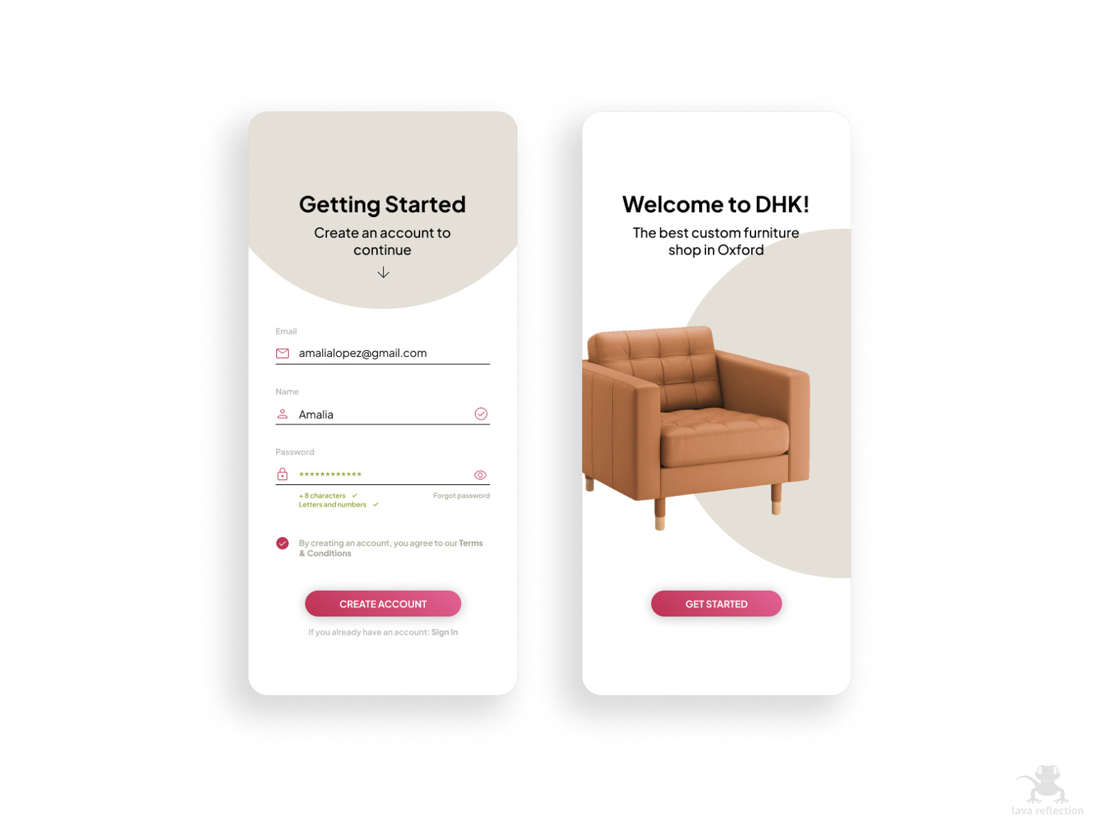 Sign up page by Lava Reflection on Dribbble