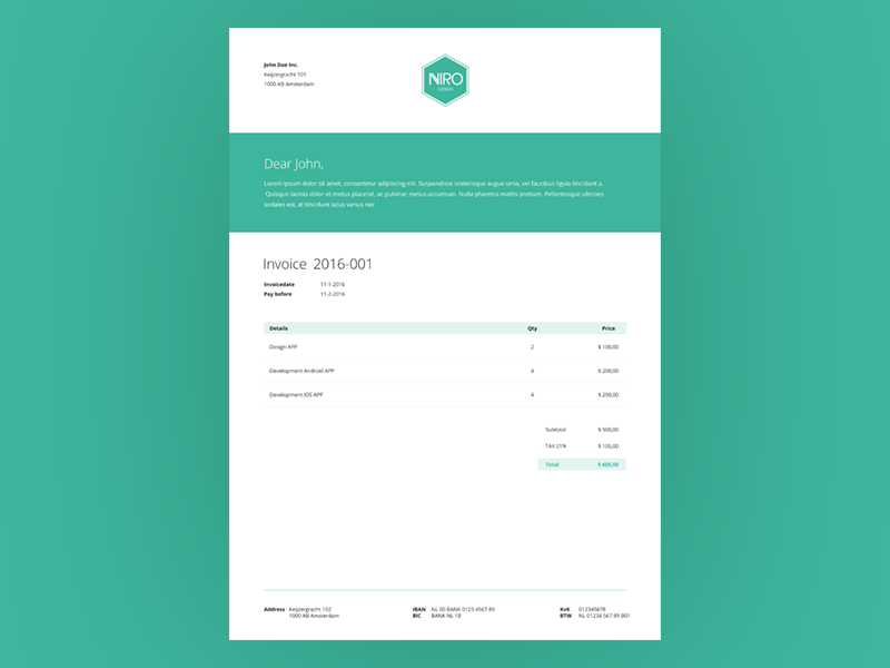 Invoice Template by Roy on Dribbble