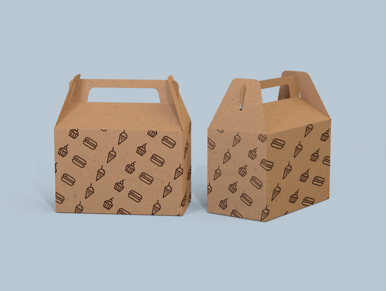 Dribbble - Food delivery box packaging mockup with handle.jpg by Purnama