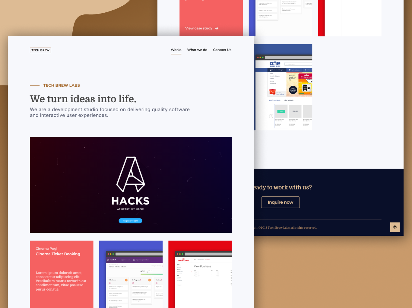Tech Brew Labs landing page by Kirby Borromeo on Dribbble