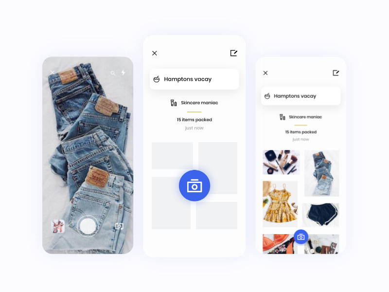 Packing list for AR packing app by Paola Ascanio on Dribbble