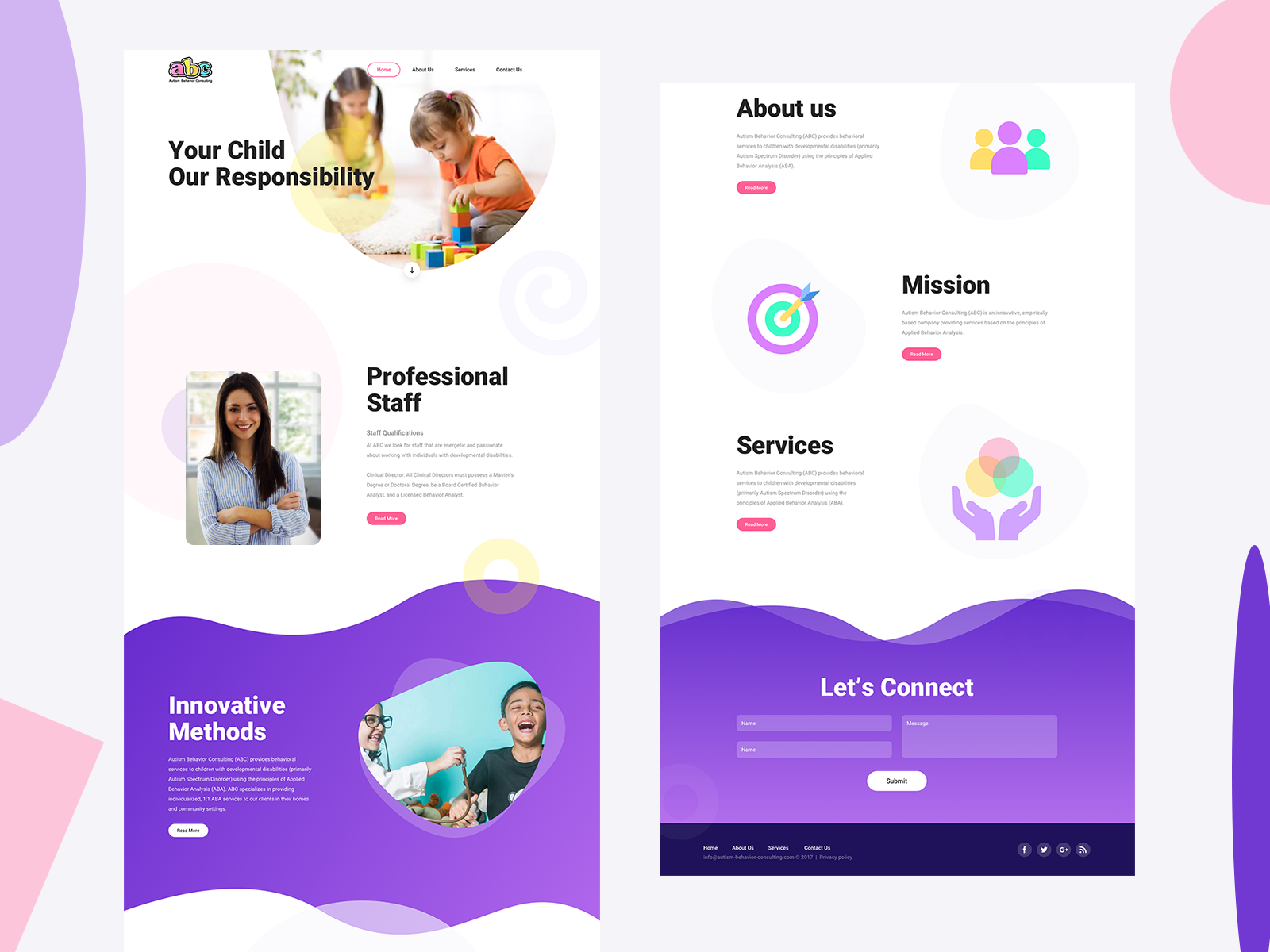 Autism homepage by Monika Pathania on Dribbble