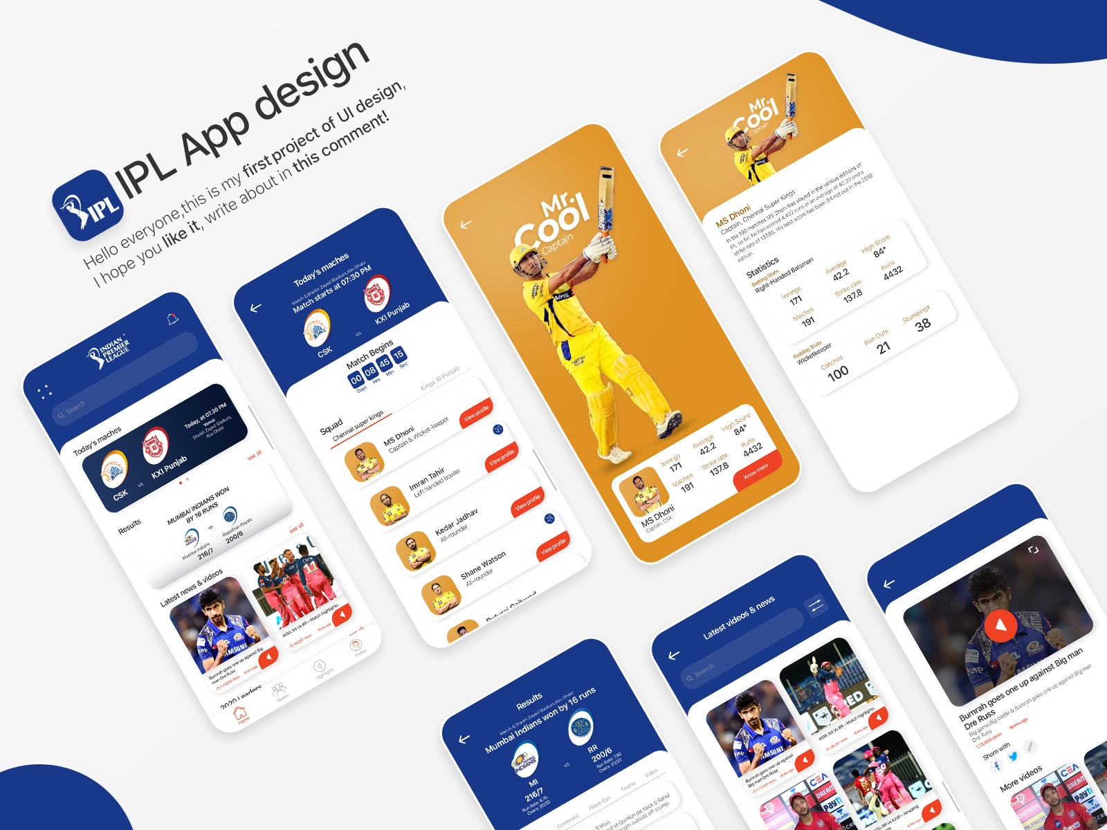 IPL App Design by Pratik Mhatre on Dribbble