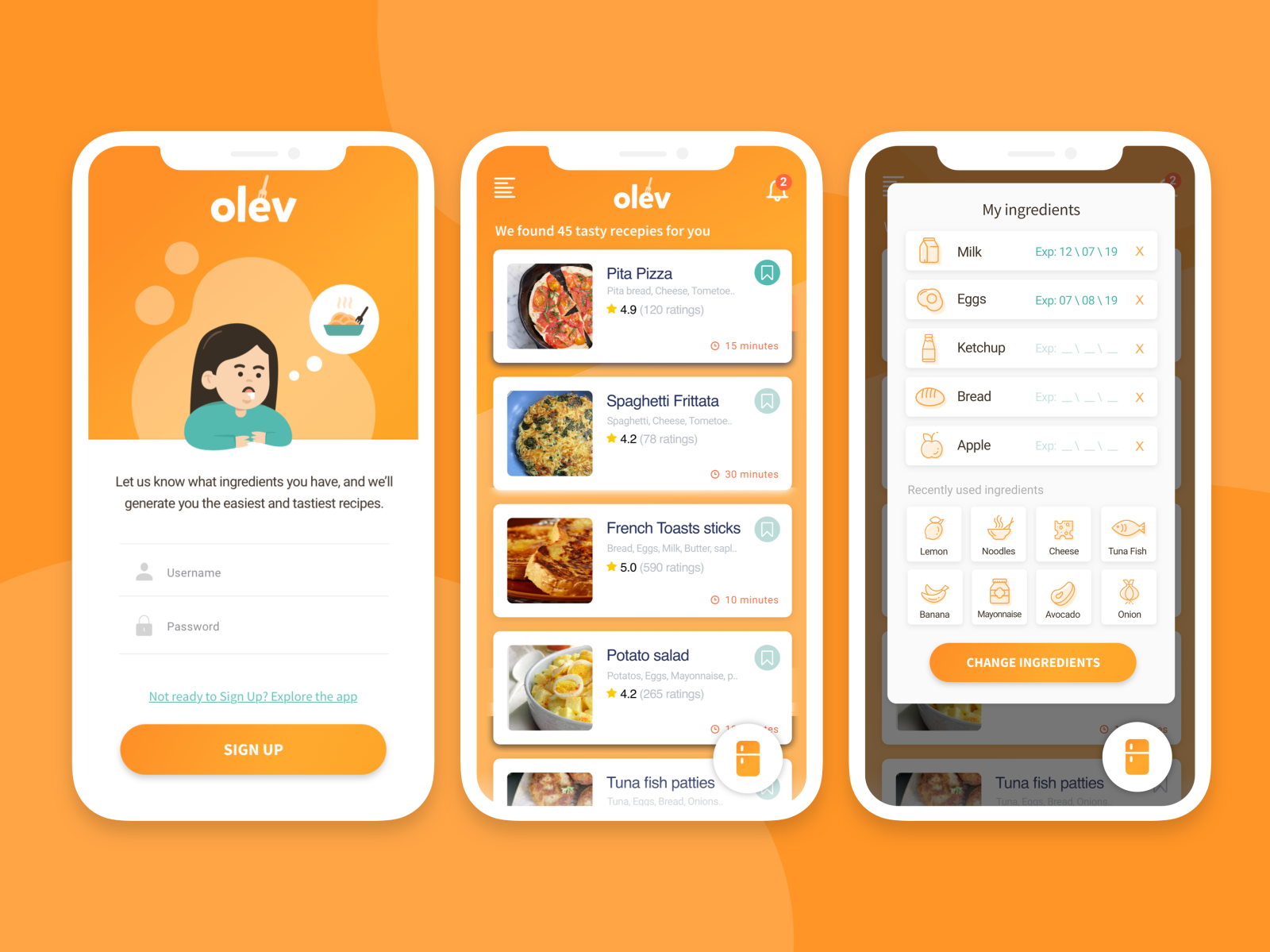 Ingredients based app concept by Tali Teper on Dribbble