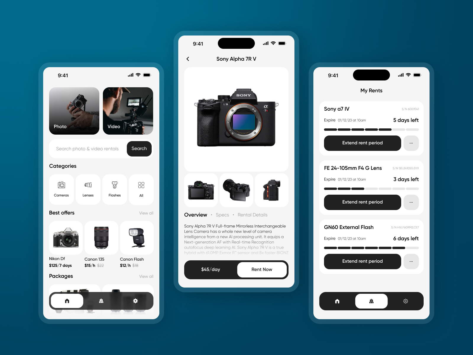 Photo & Video Equipment Rental App by Ruslan Maksymiv on Dribbble