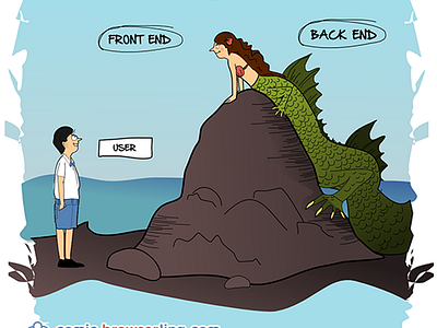 Front end vs Back end Joke by Peter Krumins on Dribbble