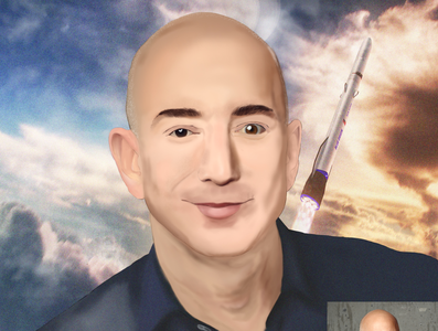Jeff Bezos- Illustration free hand drawing by MAROUANE HTOUK on Dribbble