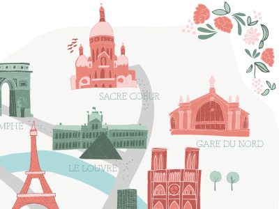 Drawing Paris - the map by Sterre Hendriks on Dribbble
