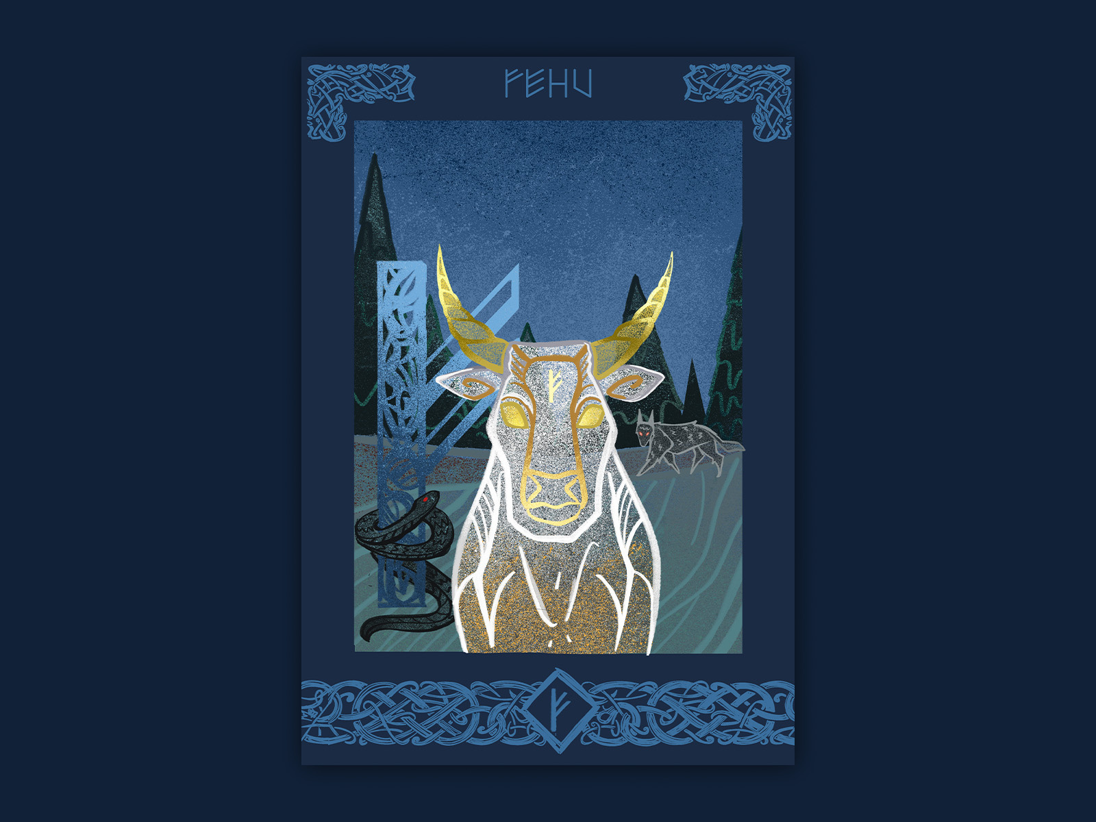 Fehu. The first rune of Elder Futhark by Yulya_Narisovala on Dribbble