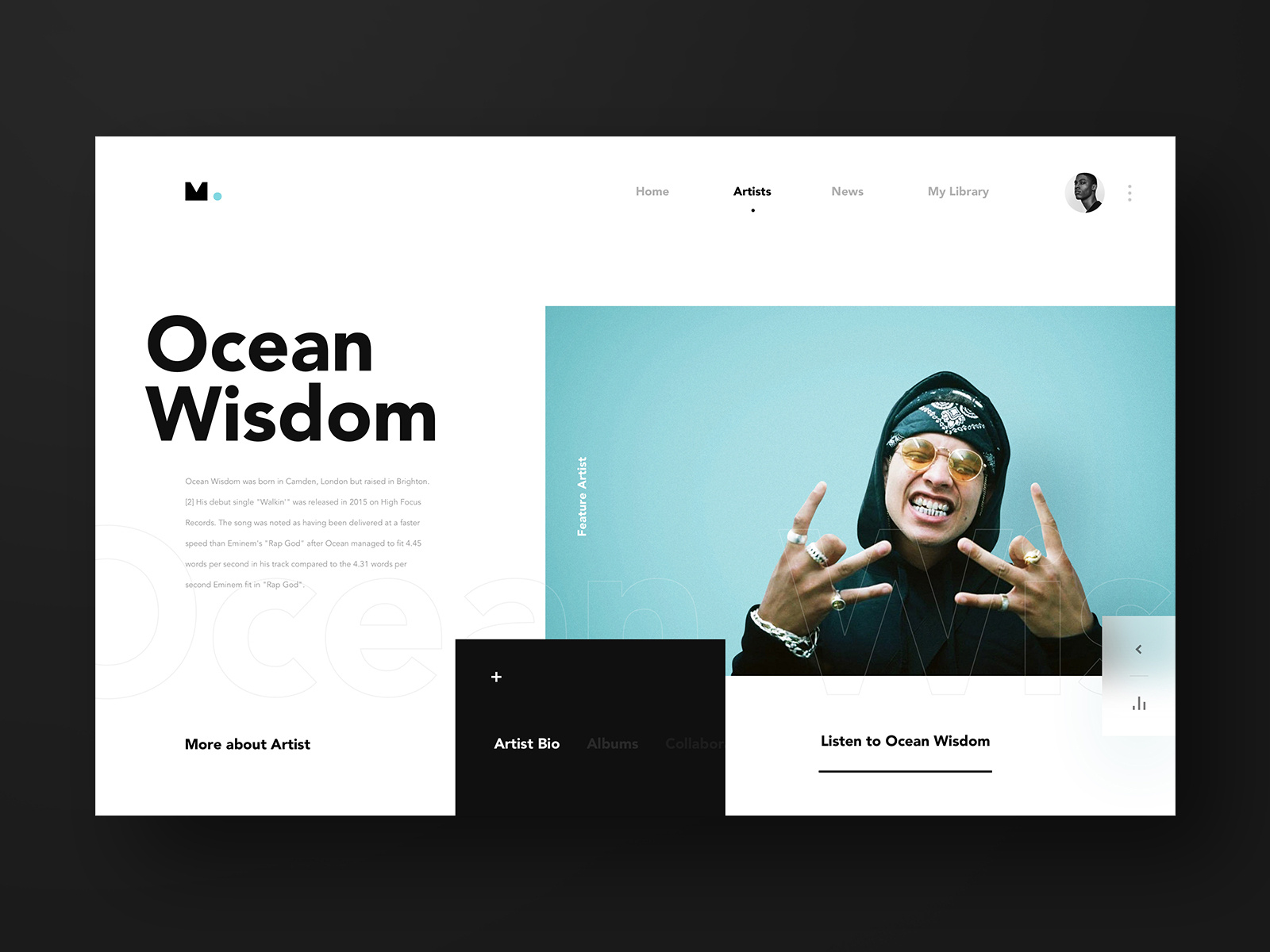 MUZI _ Artist Profile by Tim Evans on Dribbble