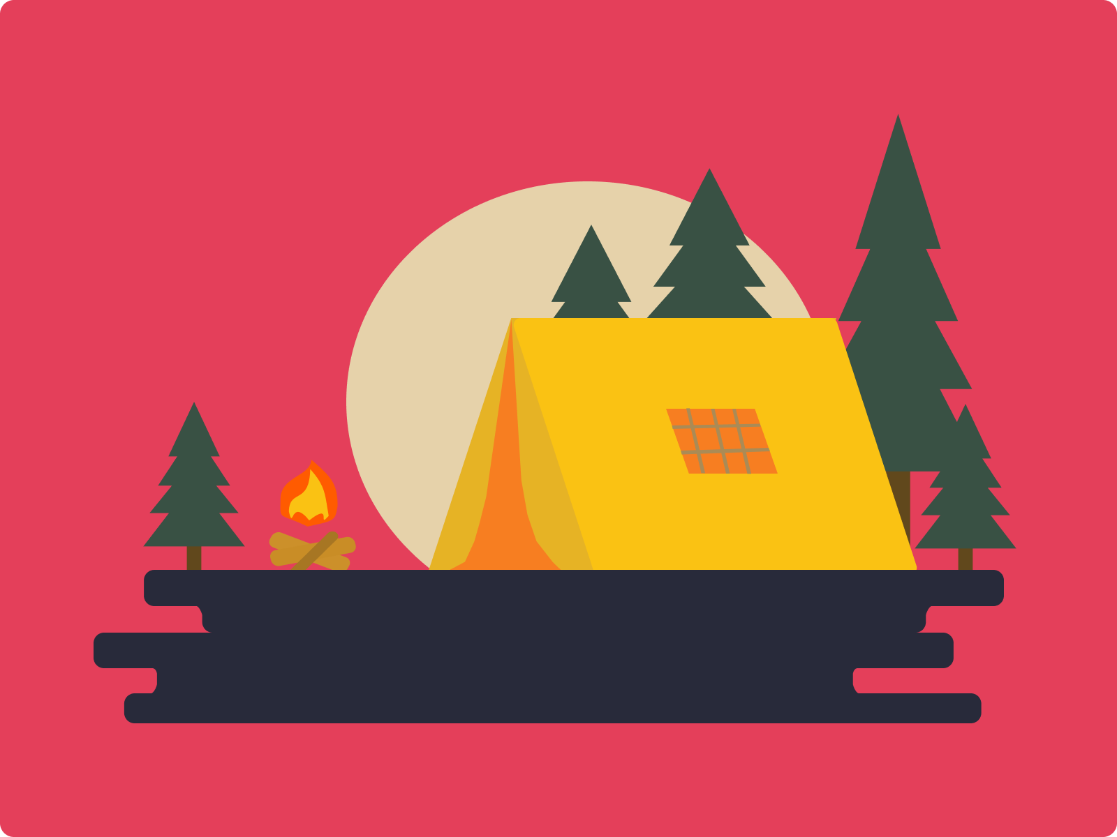 Camp Fire- Illustration by Kazi Rifat Ahmed on Dribbble