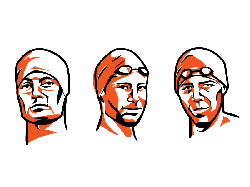 Swim team poster illustrations by Ben Dunkle on Dribbble