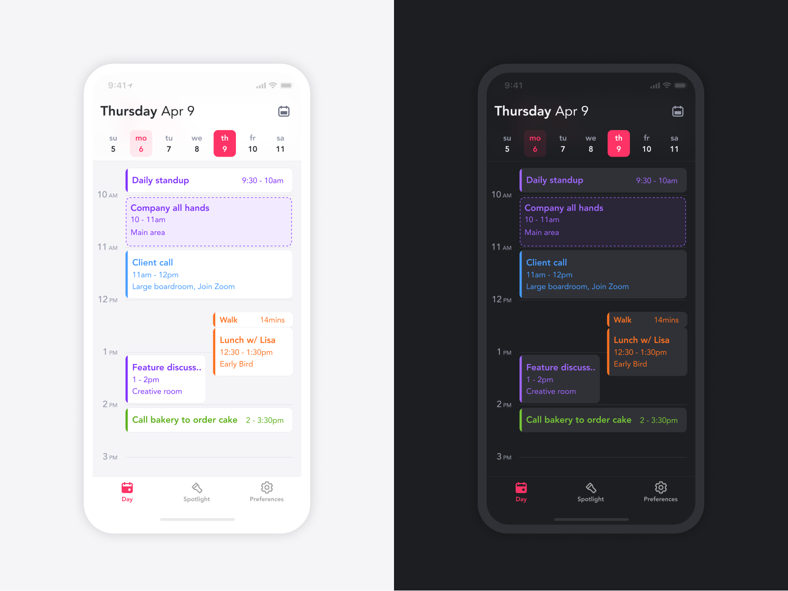 Calendar Day View by Vickie Fu on Dribbble