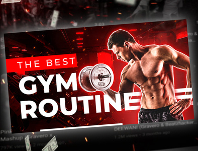 GYM YouTube thumbnail design by HR Hasan on Dribbble