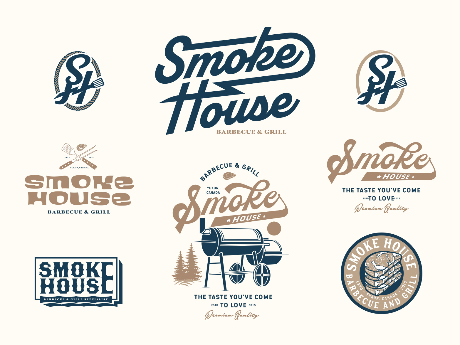 Smoke House Barbecue Logo Design by GoldenbayStudio on Dribbble