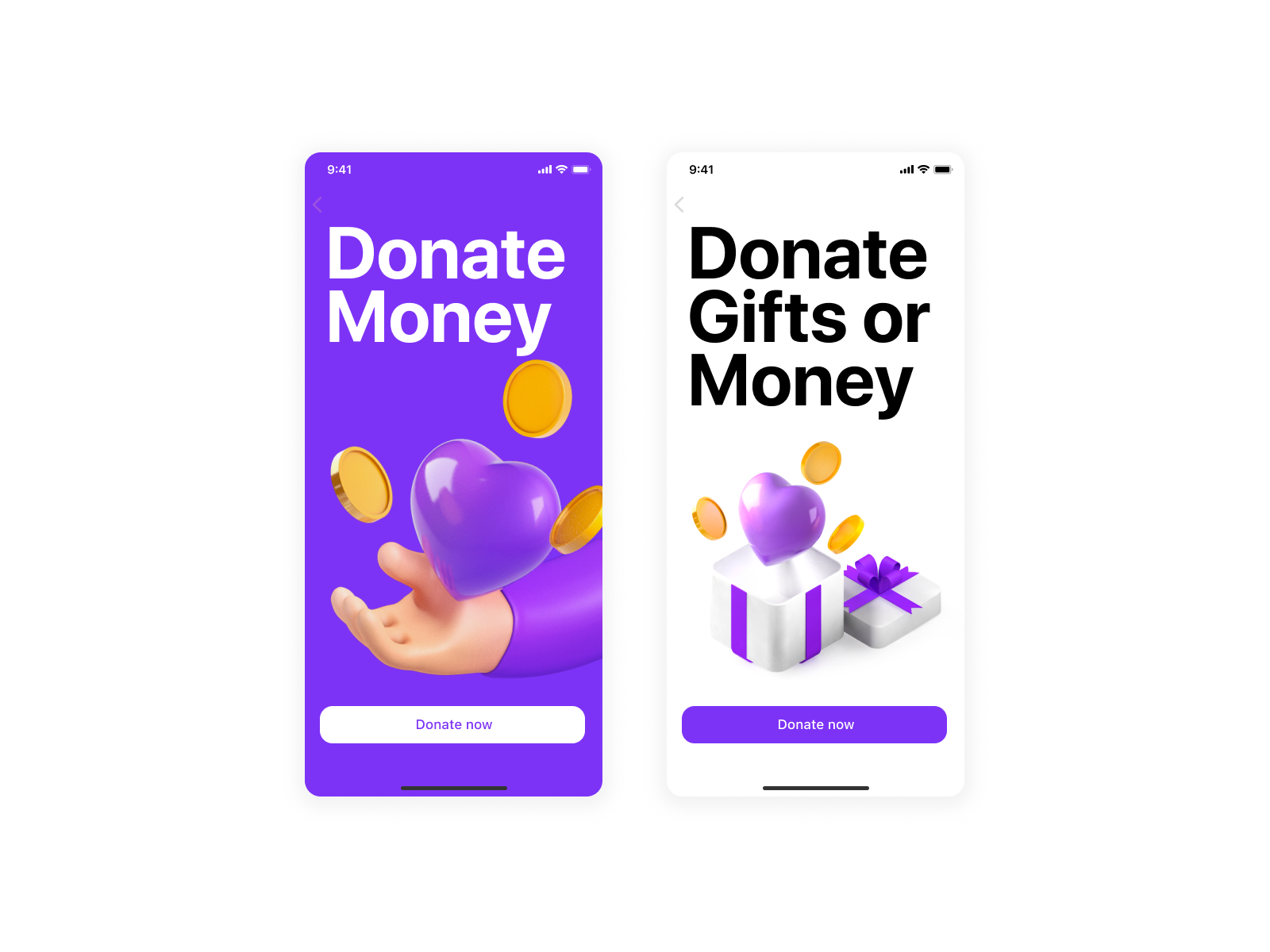Money donation key visuals by Yana Chernovskaya on Dribbble