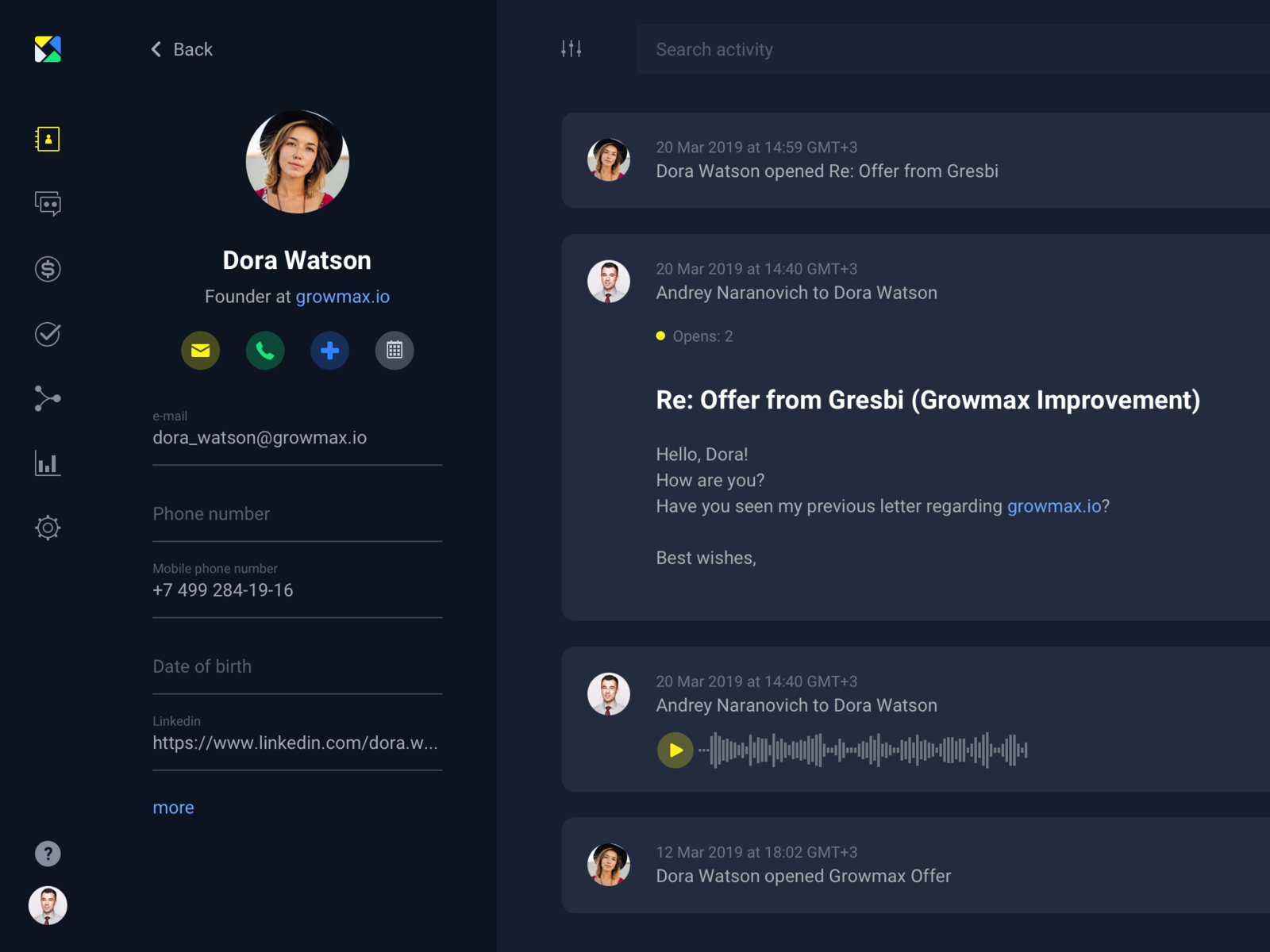 CRM UI/UX by Andrew on Dribbble
