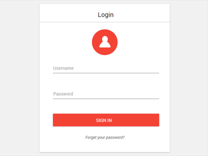 Material Style Login Ui by Amit Mojumder on Dribbble