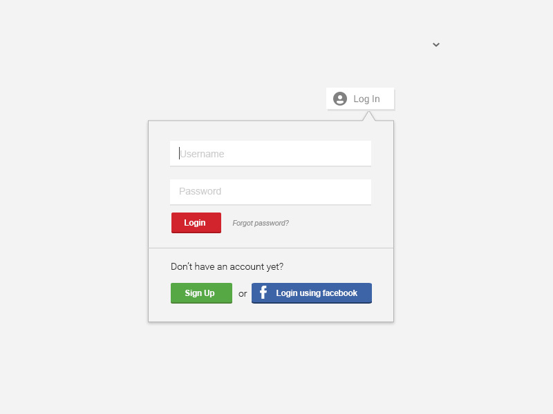 Login Dropdown Ui by Amit Mojumder on Dribbble