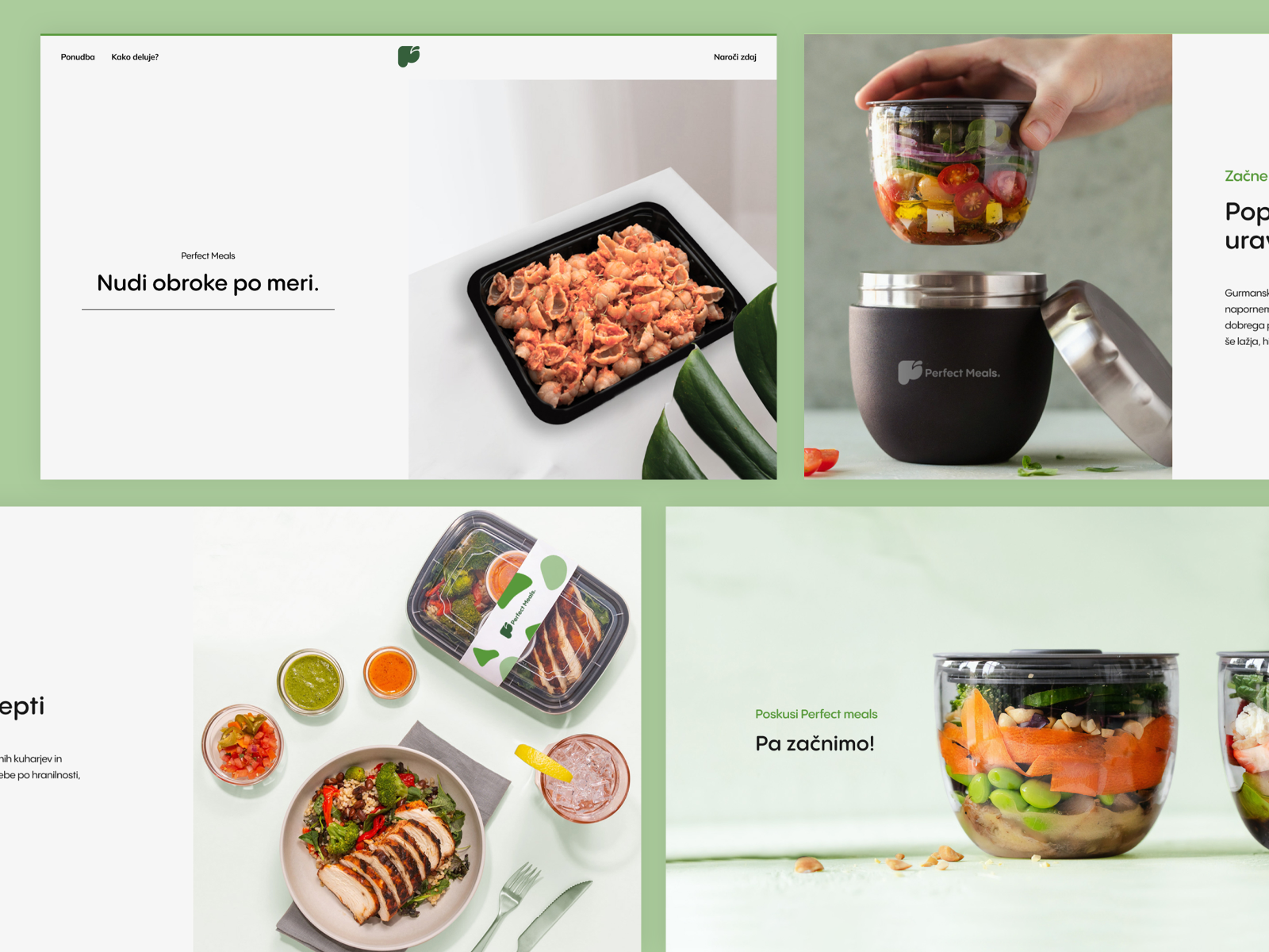 Perfect Meals landing page UI & UX for food delivery website by Maj Gajšek on Dribbble