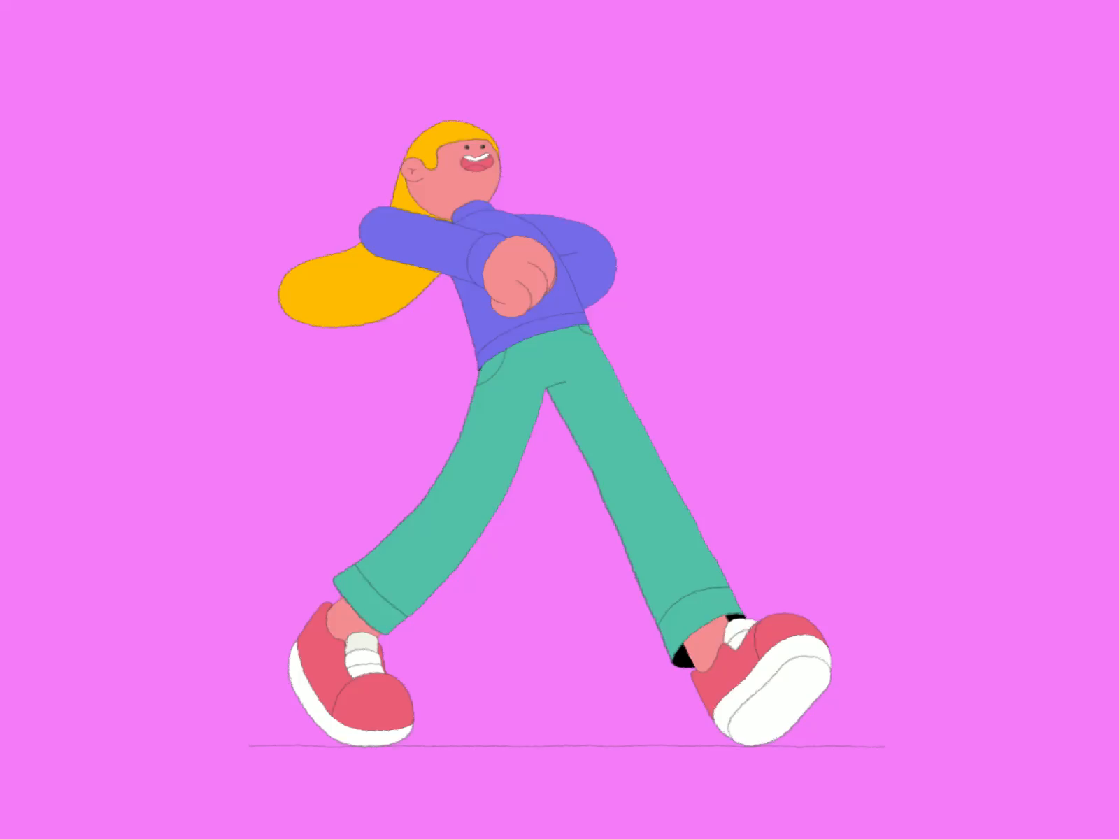 A happy walk by xiaolianimation on Dribbble