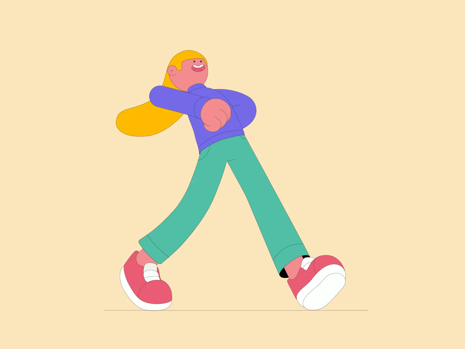 A happy walk by xiaolianimation on Dribbble